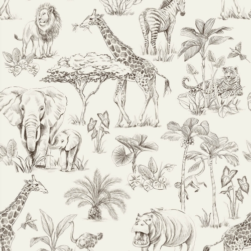 Wallpaper | safari - Wallpaper for children's room. Pastelowe Love