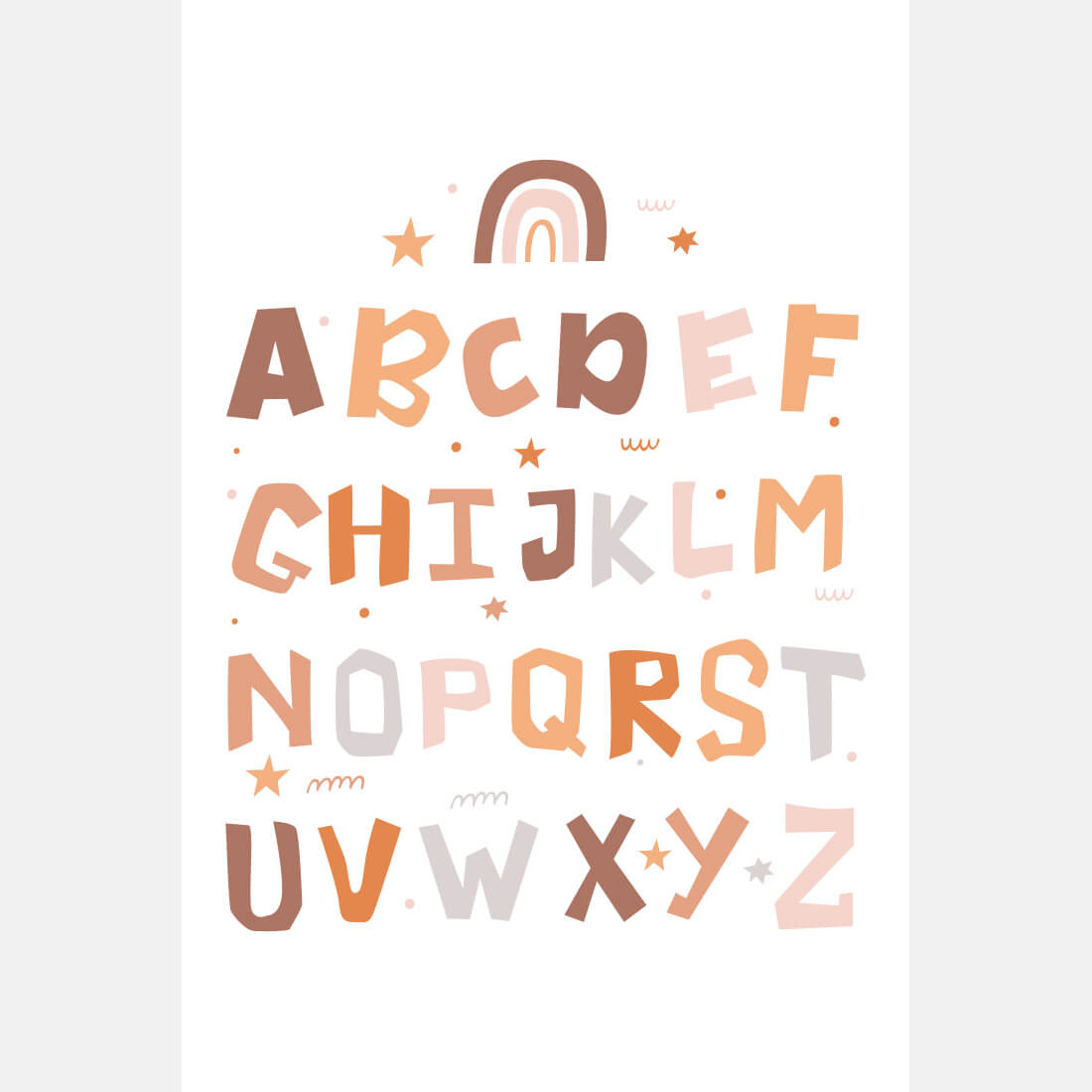 Alphabet Boho II poster > Boho posters for kids | Pastelowe Love Shop