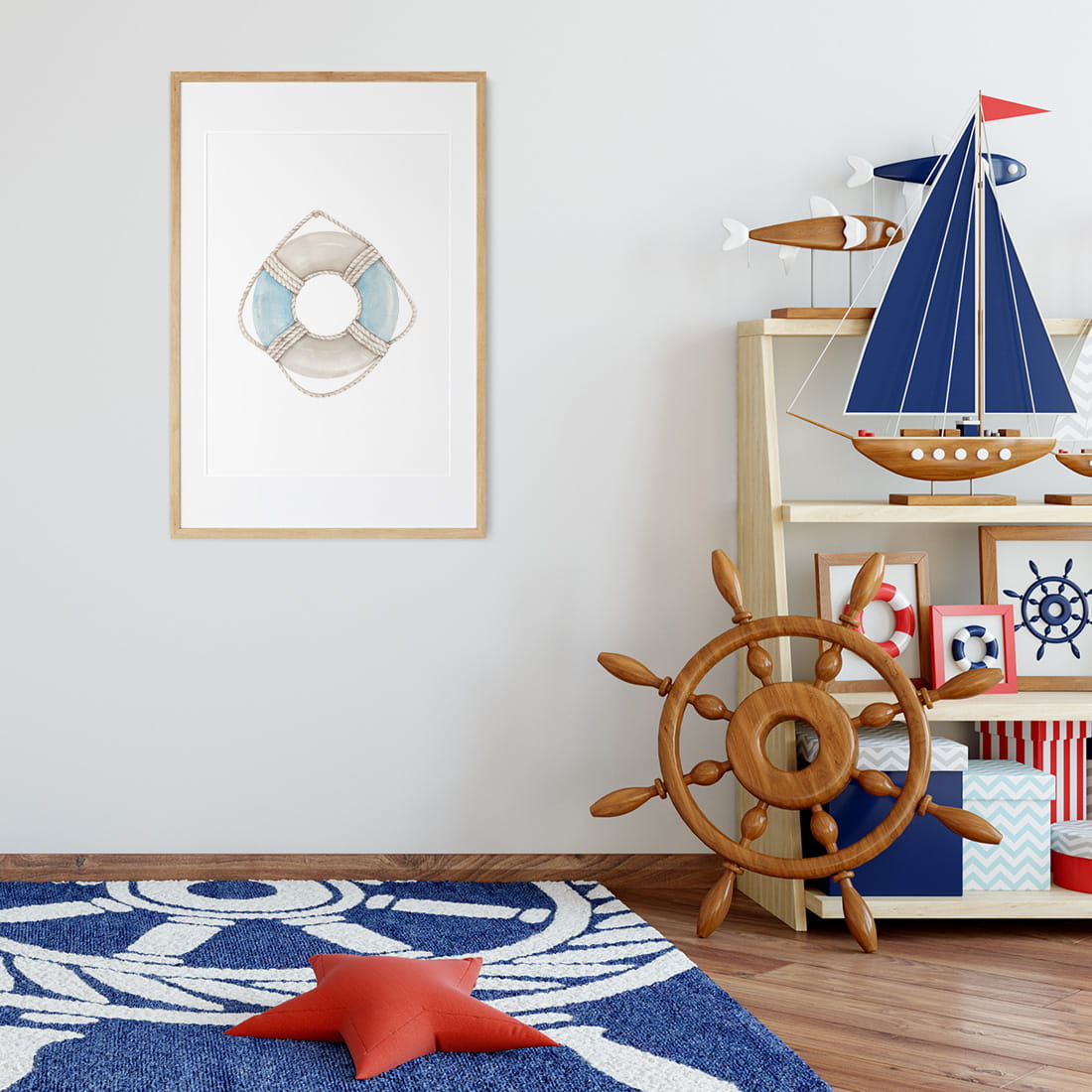 Lifebuoy poster for kids > Watercolor posters for kids | Pastelowe Love